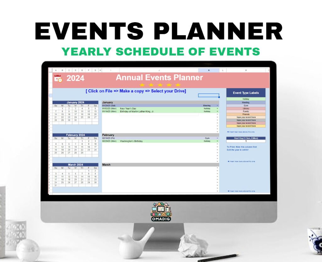 Event Planner List your ultimate Events Tracker